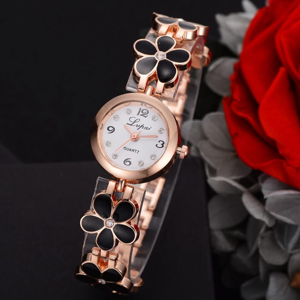 China Flower watch (Black) - Rajoki Earn