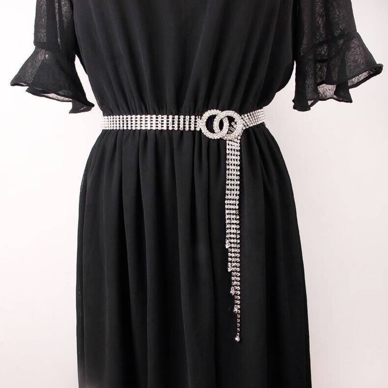 Crystal Waist Belt (Silver) - Rajoki Earn