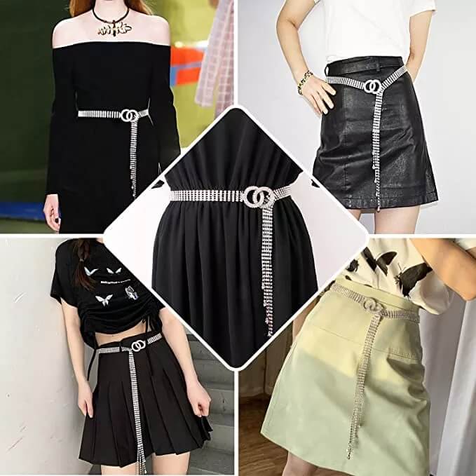 Crystal Waist Belt (Silver) - Rajoki Earn